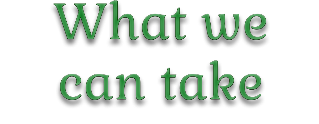 what we can take | Material Change